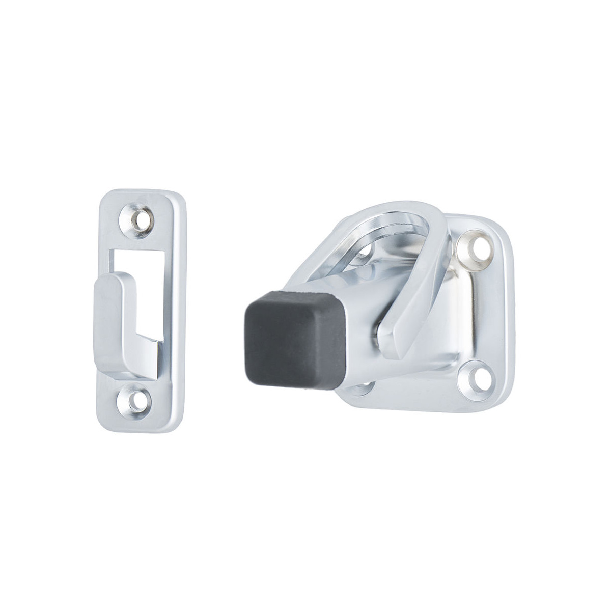 DOOR STOP SQUARE LATCH BACK SATIN NICKEL 75MM 218SN - Central Plateau Doors